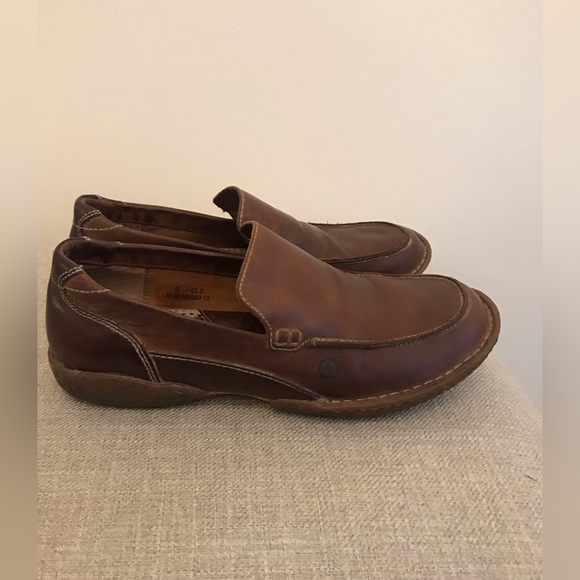 Born | Shoes | Born Leather Loafers With Grippers Soles Brown Mens Size ...